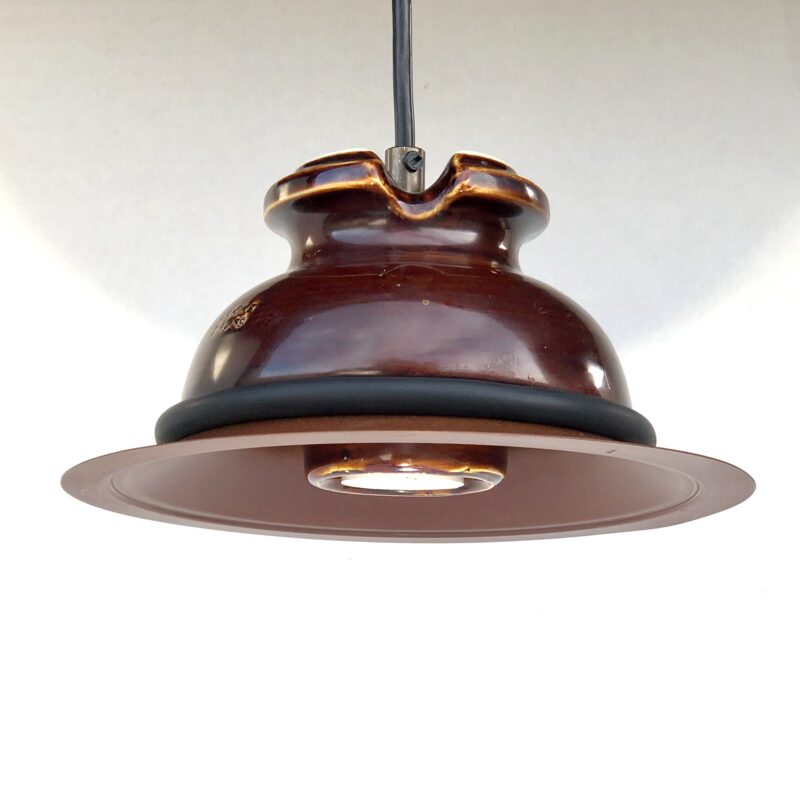 Ceramic Insulator Light Pendant 8 1/2″ Metal Hood – RailroadWare