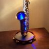 Saxophone Table Lamp & Blue Night Light with 10" Tambourine Base ...