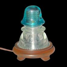 Insulator Table Lamp – Fused Glass Insulators – 500 lumens dimming ...